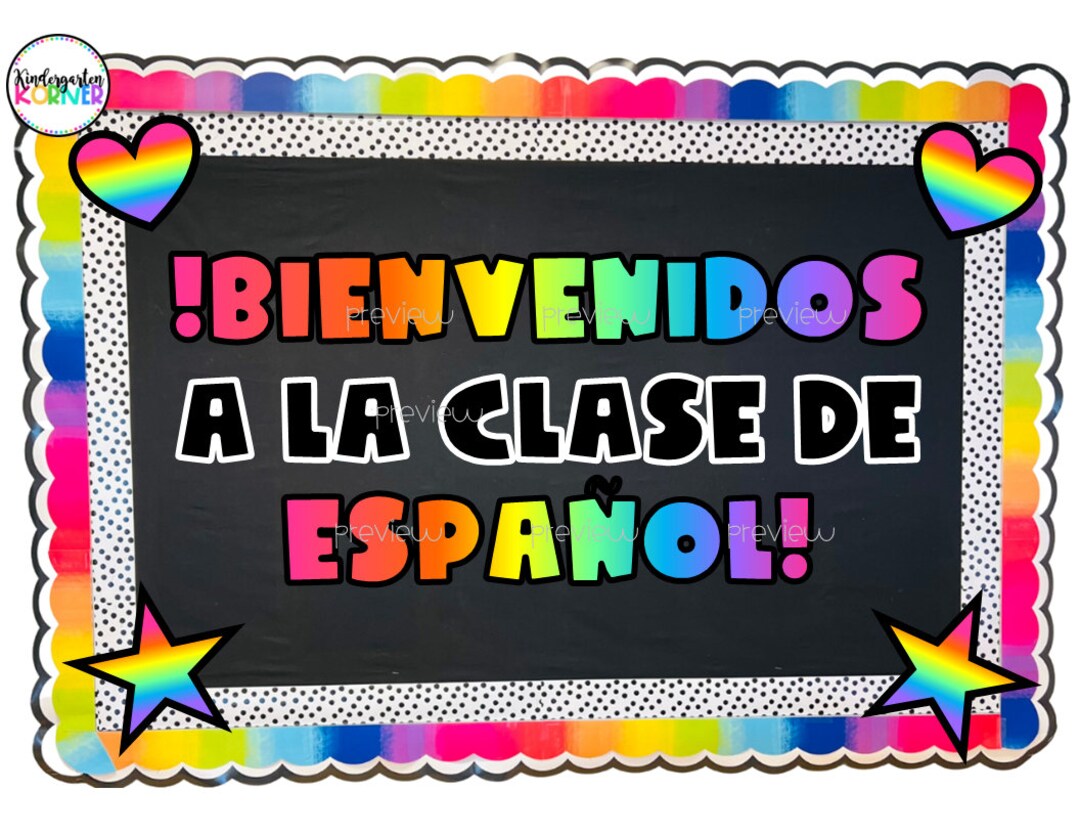 Bienvenidos A La Clase De Espanol Bulletin Board Sign Banner Rainbow Bienvenidos A La Clase De Espanol Bulletin Board Sign Banner Rainbow