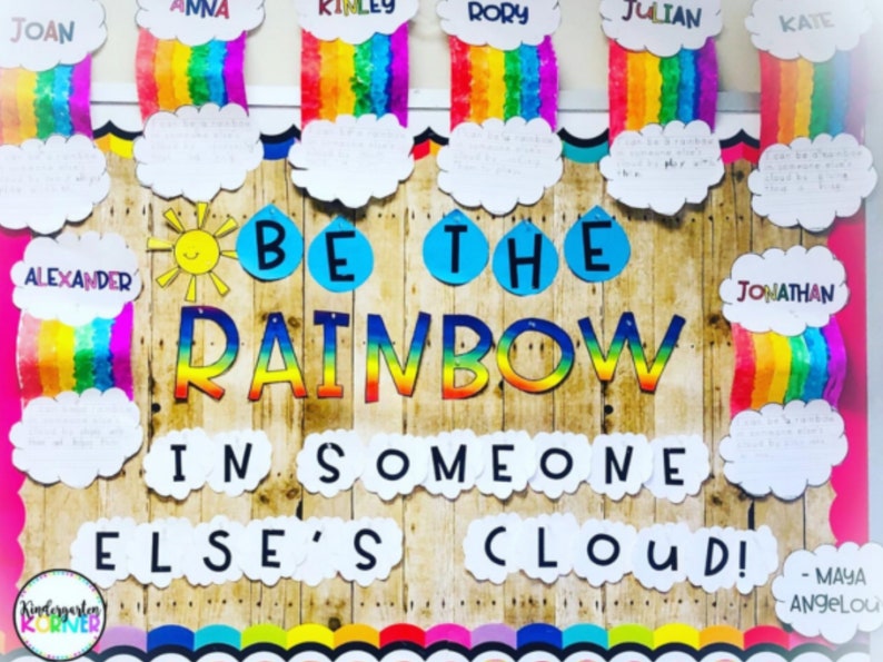 Be the Rainbow in Someone Else's Cloud Bulletin Board Writing & Craft ...