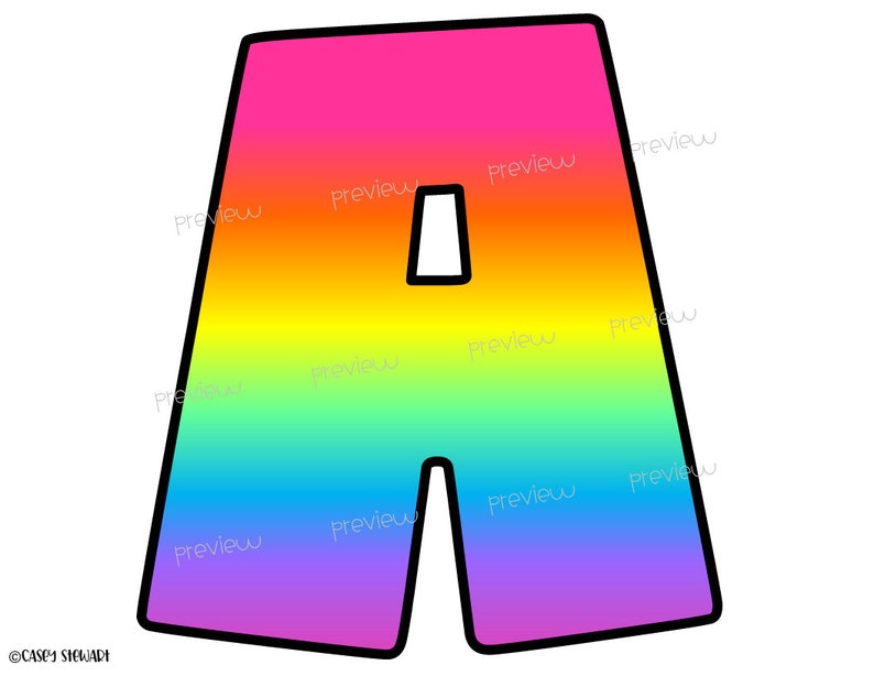 Rainbow Letters and Décor Set | Digital | Create Your Own Custom ...
