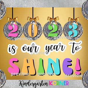 2024 New Year's Bulletin Board Kit | New Year's Resolution Writing ...