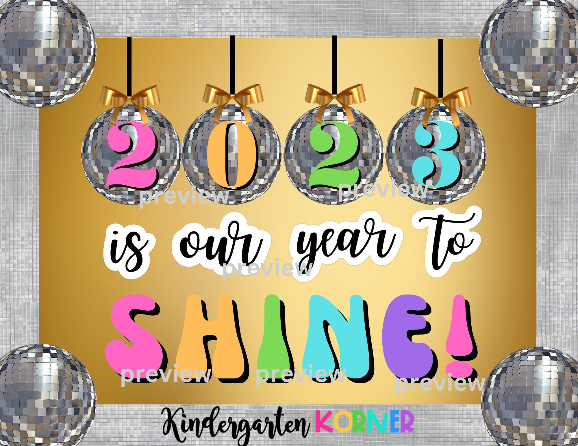 2024 New Year's Bulletin Board Kit New Year's Resolution Writing New ...