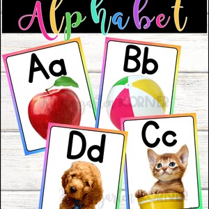 Alphabet Posters - Realistic Photographs Classroom Decor Kindergarten ...