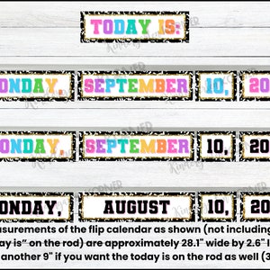 Composition Notebook Classroom Theme | Varsity Font Hanging Date Flip ...