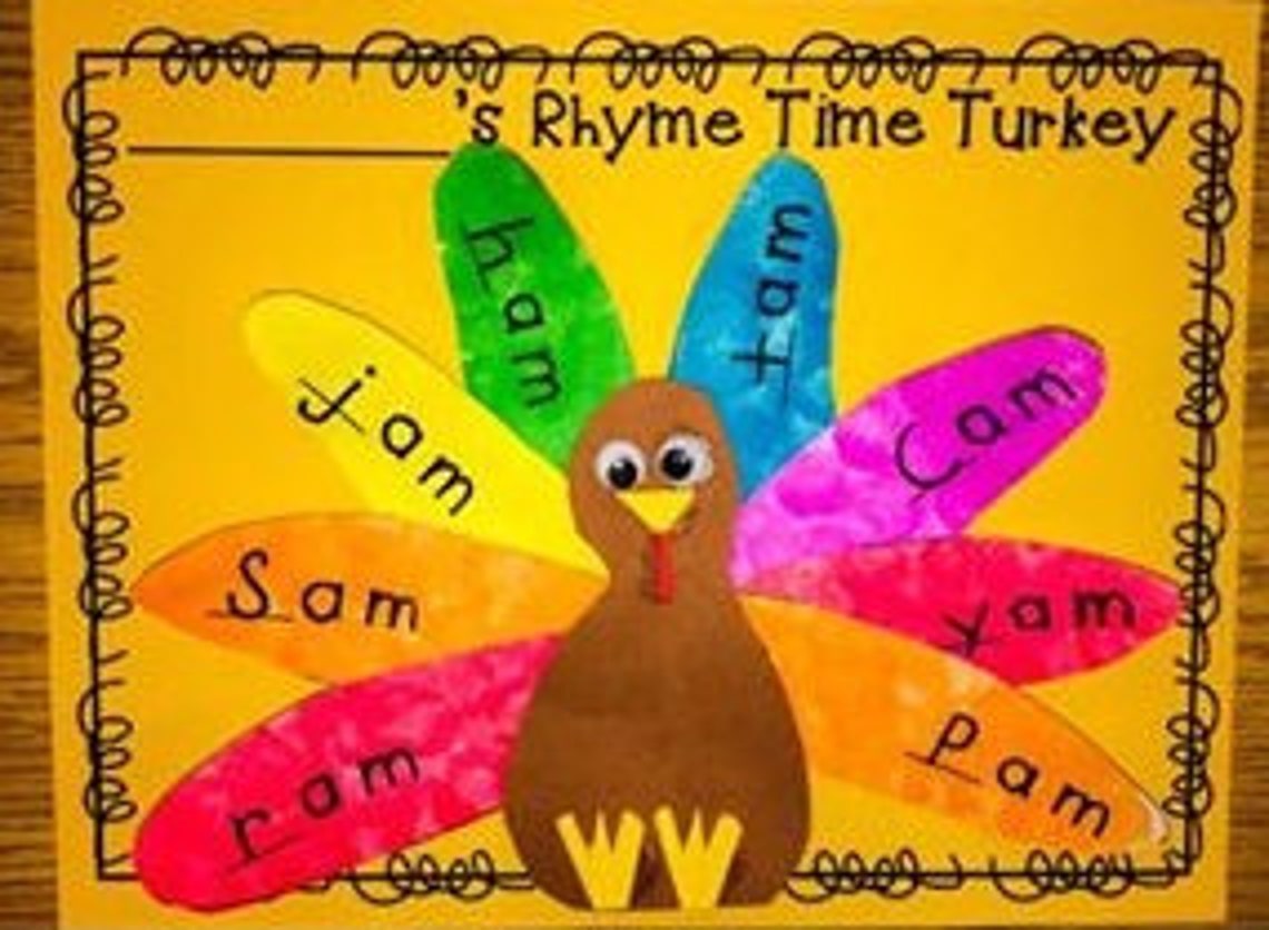 Thanksgiving Bulletin Board Rhyme Time Turkeys (Instant Download) - Etsy