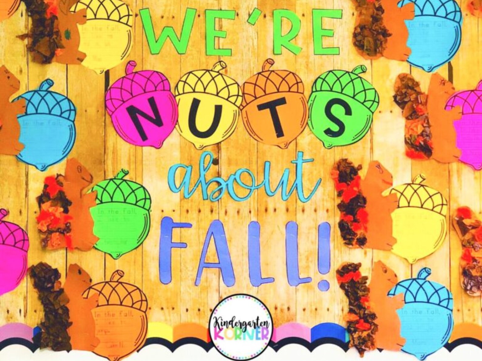 Fall Bulletin Board | We're Nuts About Fall | Squirrel and Acorn ...