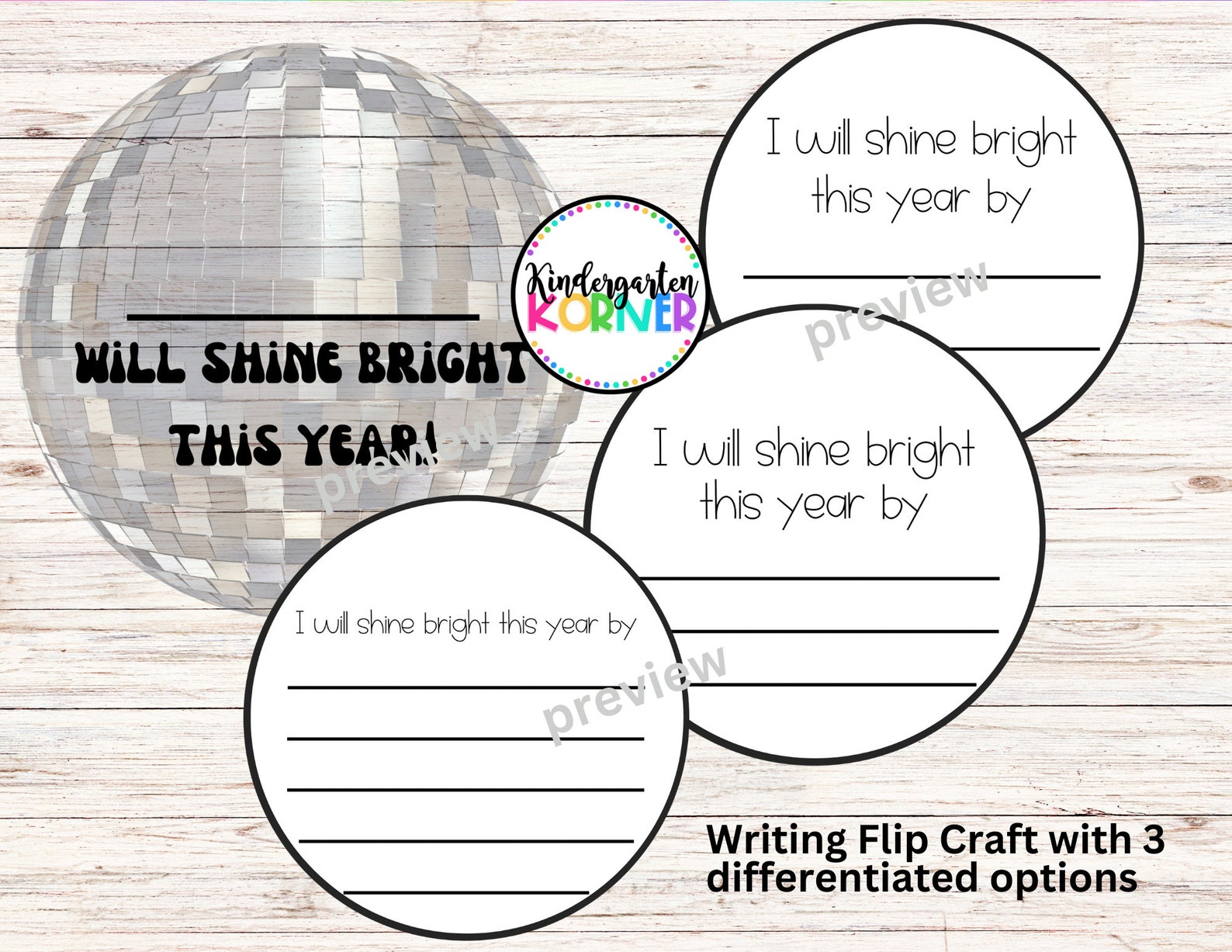 2024 New Year's Bulletin Board Kit New Year's Resolution Writing New ...