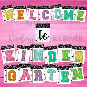 Welcome to Kindergarten Composition Notebook Varsity Patch Bulletin ...