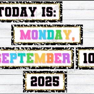 Composition Notebook Classroom Theme | Varsity Font Hanging Date Flip ...