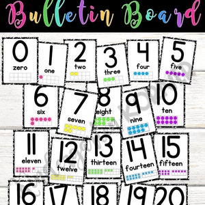 Number Posters Composition Notebook Style Printable Classroom Decor - Etsy