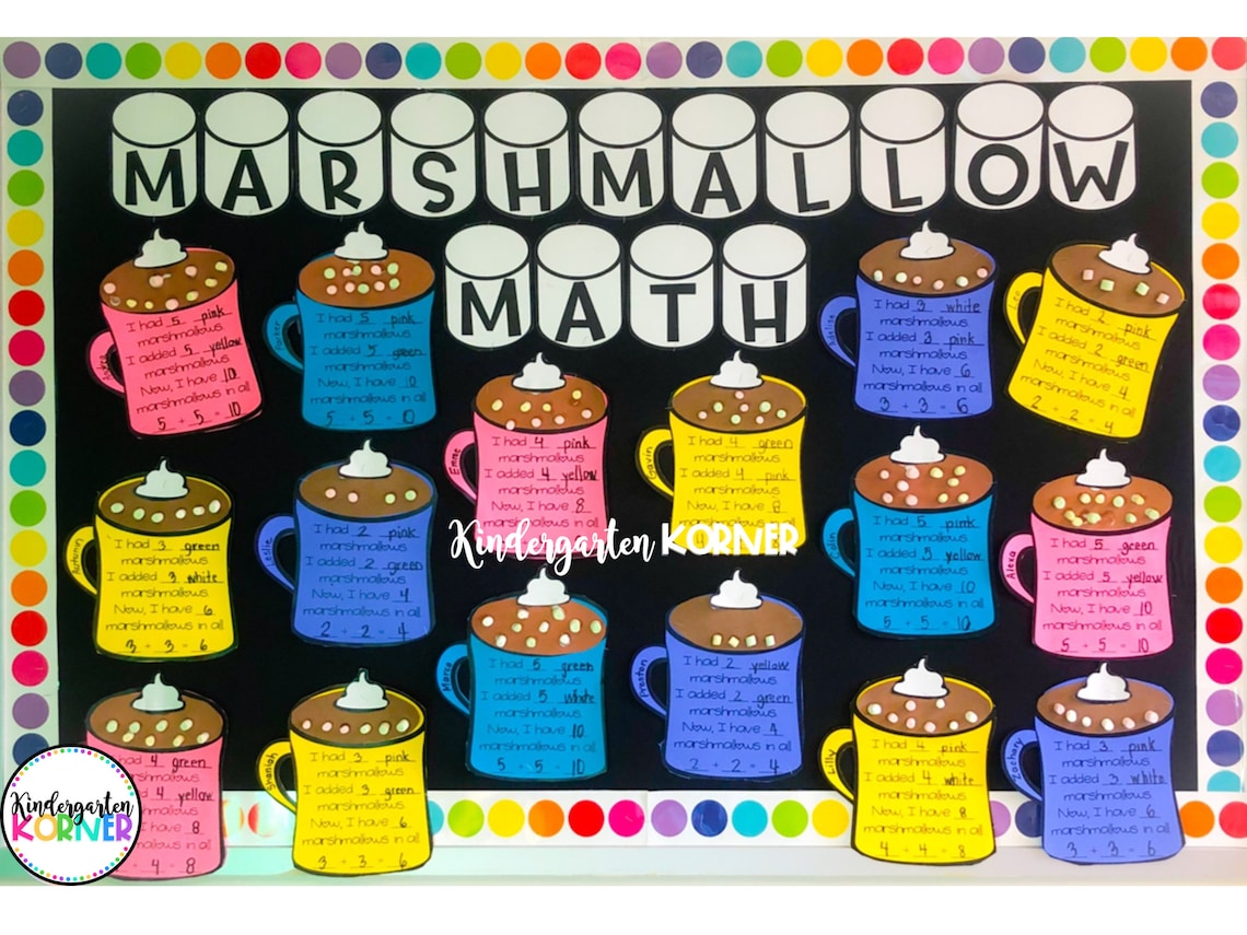 Marshmallow Math Winter Bulletin Board Math Craft With Bulletin Board ...