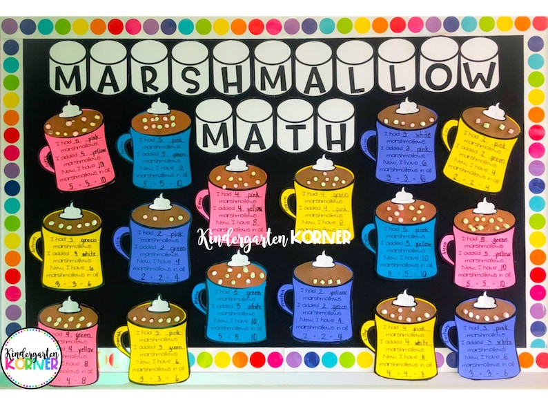 Marshmallow Math Winter Bulletin Board | Math Craft With Bulletin Board ...