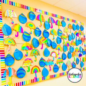 April Showers Bulletin Board | Raindrop Writing Templates ...