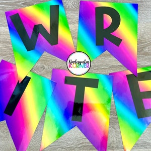 Rainbow / Neon Bulletin Board Banner Letters | Create a Custom Sign ...