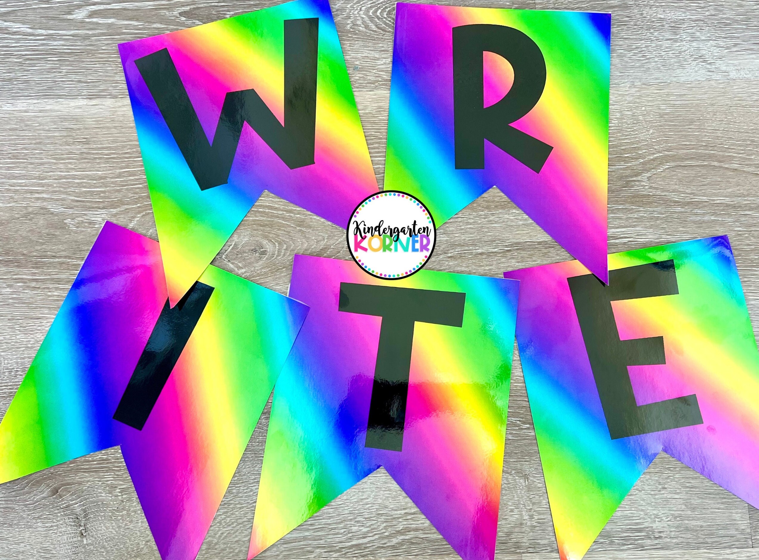 Rainbow / Neon Bulletin Board Banner Letters Create a Custom Sign ...