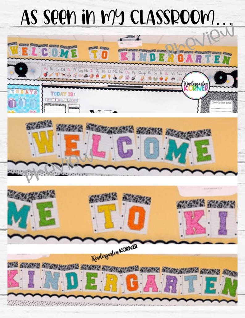 Welcome to First Grade Composition Notebook Bulletin Board PRINTABLE ...