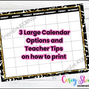 Composition Notebook Large Calendar Kit | Months, Number Card S ...