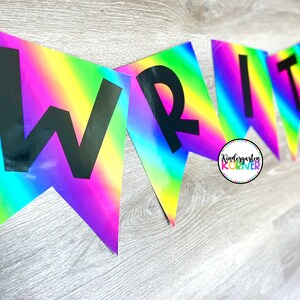 Rainbow / Neon Bulletin Board Banner Letters | Create a Custom Sign ...