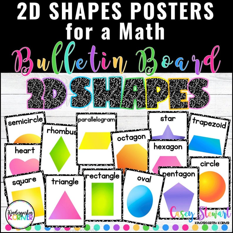 2D Shapes Posters Composition Notebook Theme Classroom Decor Math ...