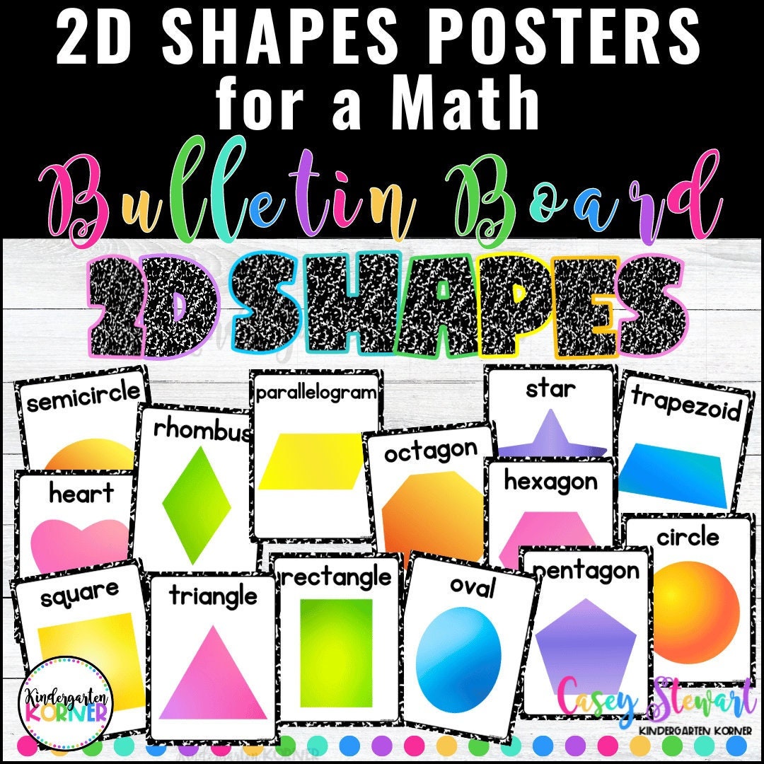 2D Shapes Posters Composition Notebook Theme Classroom Decor Math ...