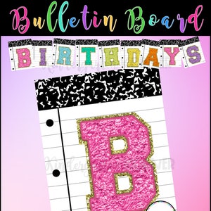 Student Birthdays Bulletin Board | Composition Notebook Theme (or Any ...