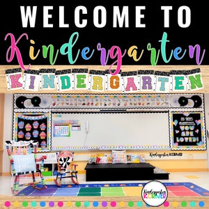 Welcome to Kindergarten Composition Notebook Varsity Patch Bulletin ...