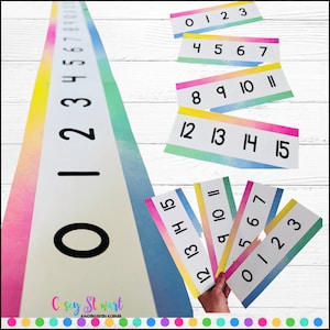 Large Number Line Numbers 0-100 Kindergarten, 1st, 2nd Grade Classroom ...