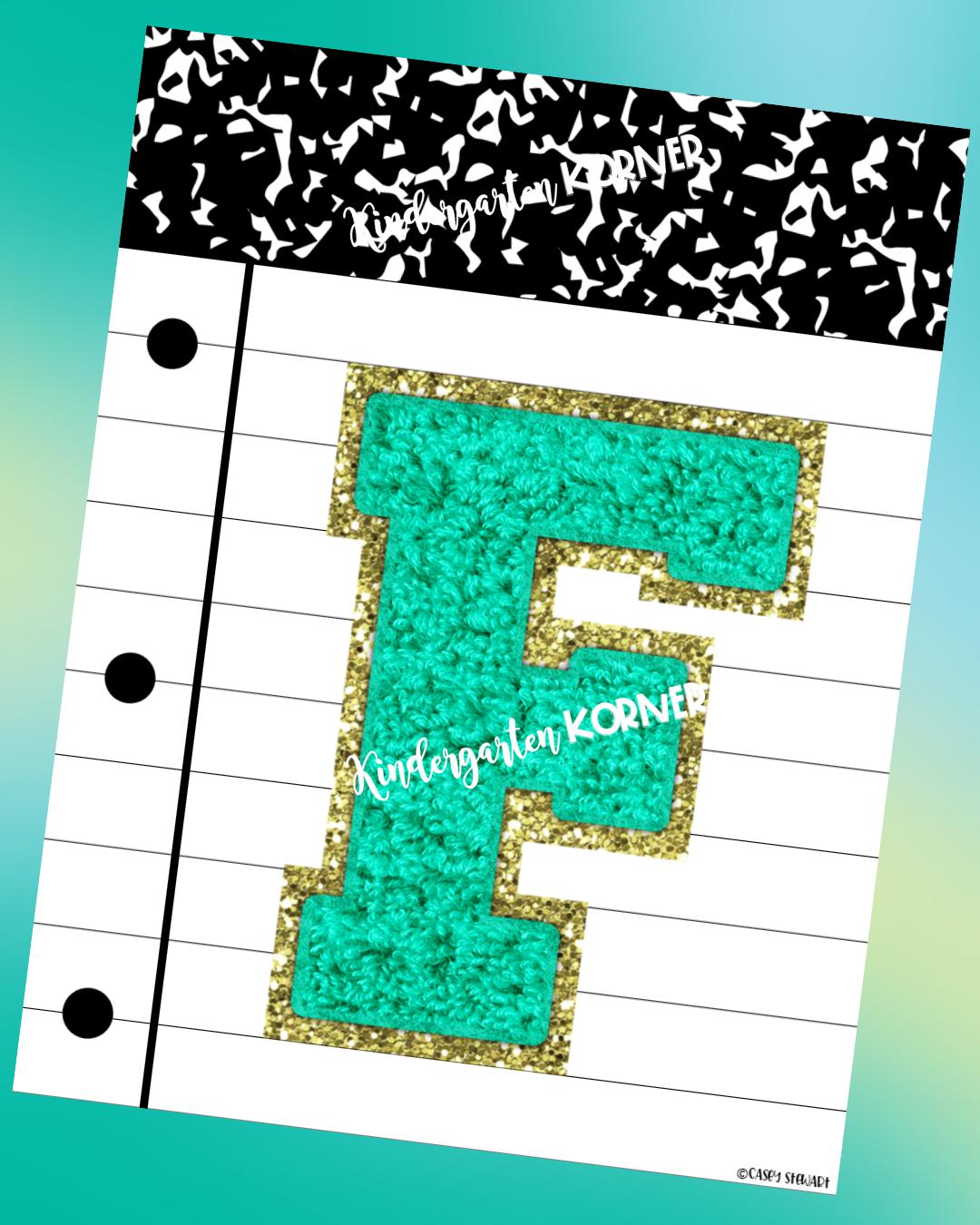 Varsity Patch Letters Numbers on Composition Notebook Notepads BUNDLE 8 ...
