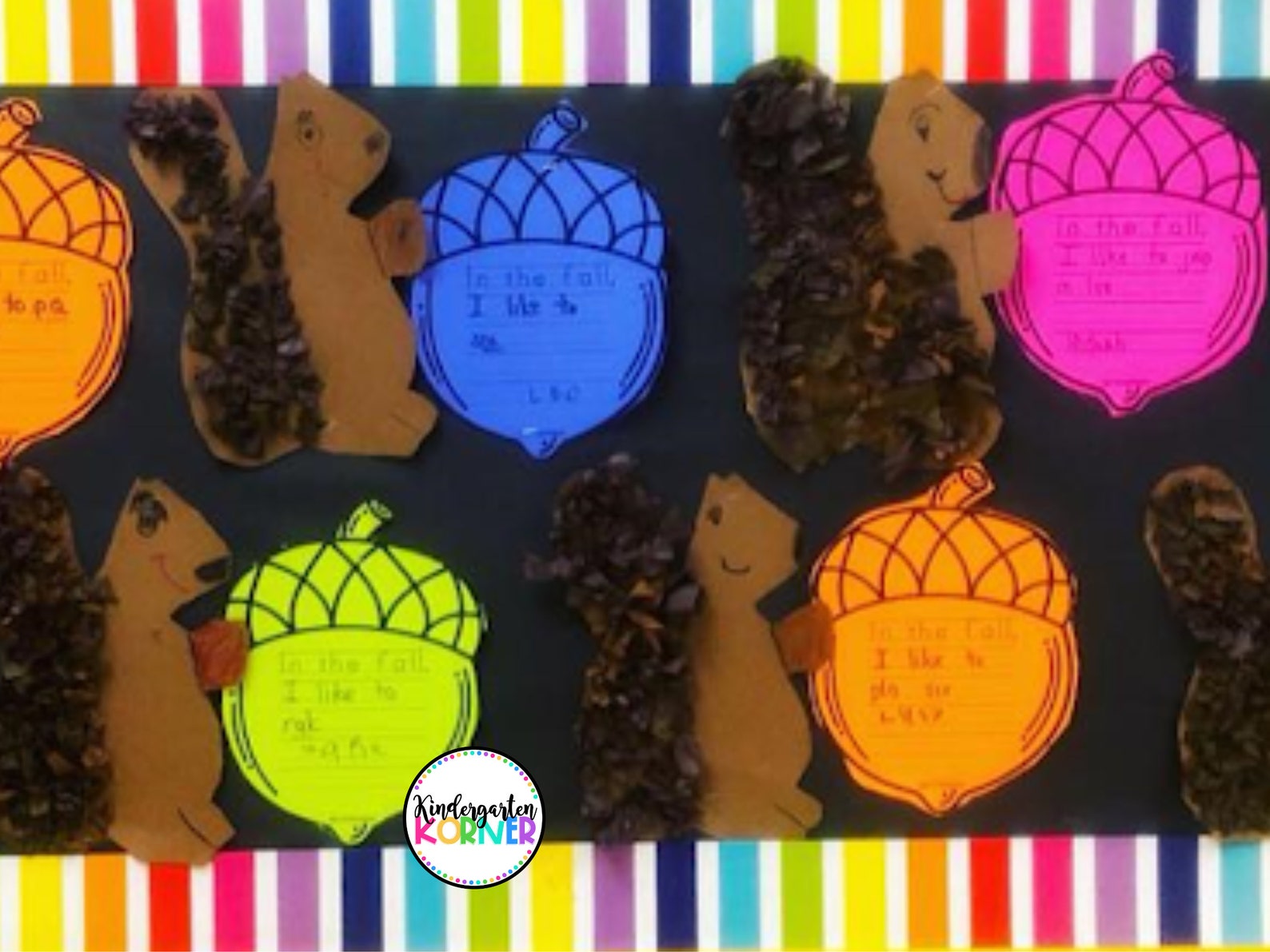 Fall Bulletin Board We're Nuts About Fall Squirrel and Acorn Writing ...