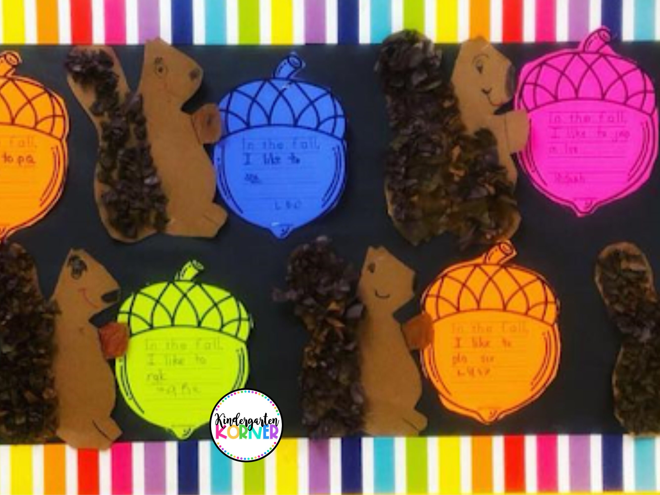 Fall Bulletin Board We're Nuts About Fall Squirrel and Acorn Writing ...