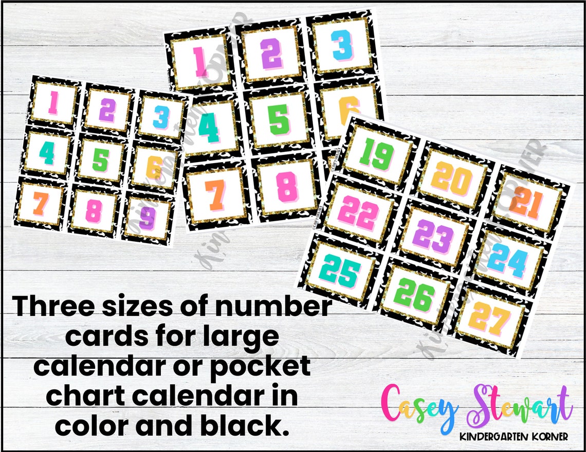 Composition Notebook Large Calendar Kit Months, Number Card S, Numbers ...