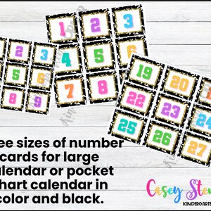 Composition Notebook Large Calendar Kit | Months, Number Card S ...