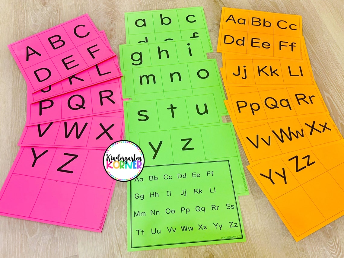 Kindergarten Flash Cards Alphabet Uppercase Letters - Etsy