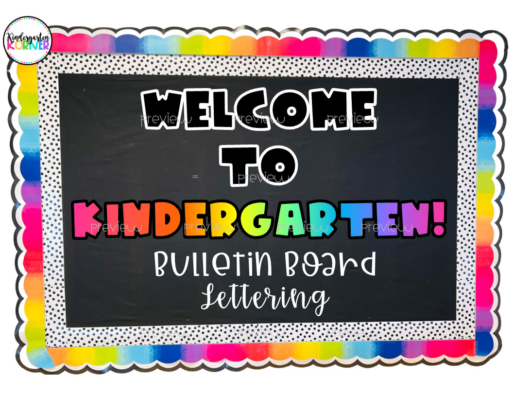 Welcome to Kindergarten Sign Rainbow Classroom Décor Bulletin Board ...