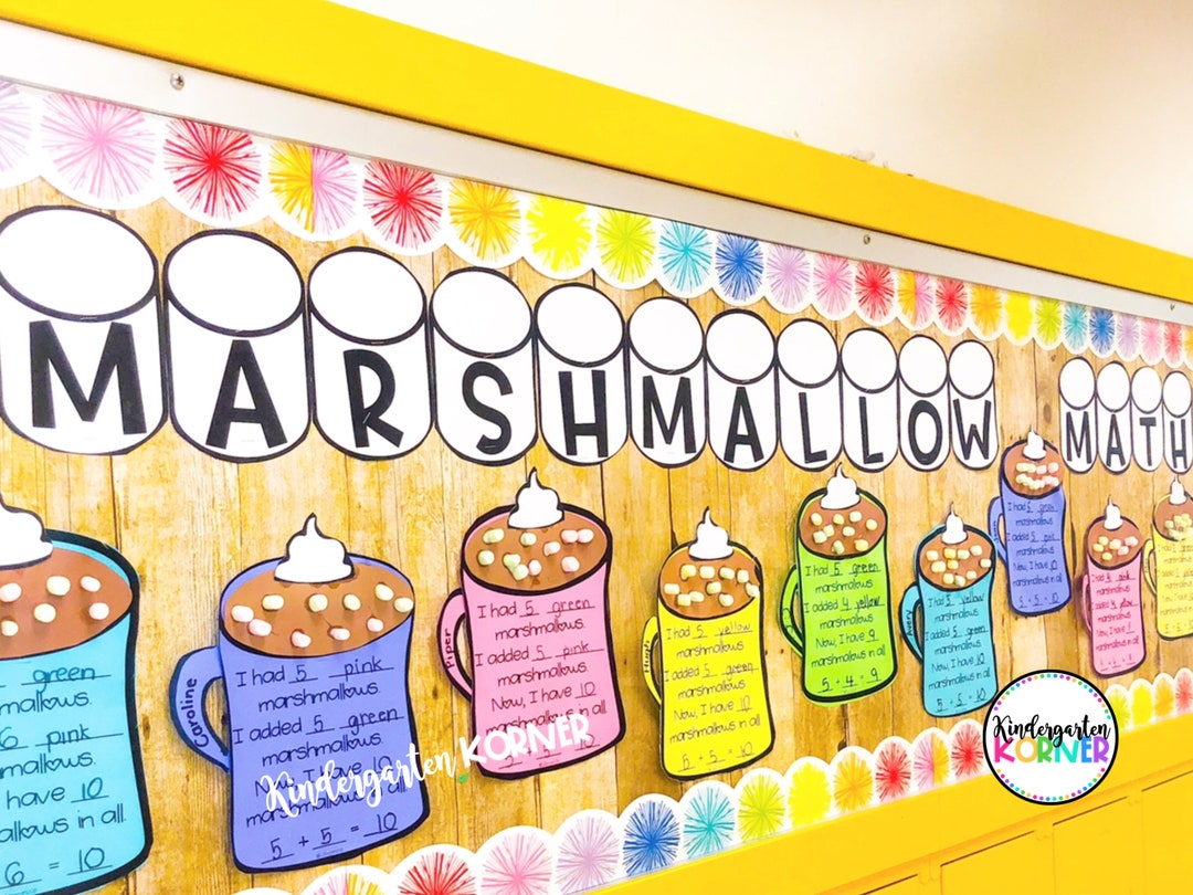 Marshmallow Math Winter Bulletin Board | Math Craft With Bulletin Board ...