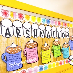 Marshmallow Math Winter Bulletin Board | Math Craft With Bulletin Board ...