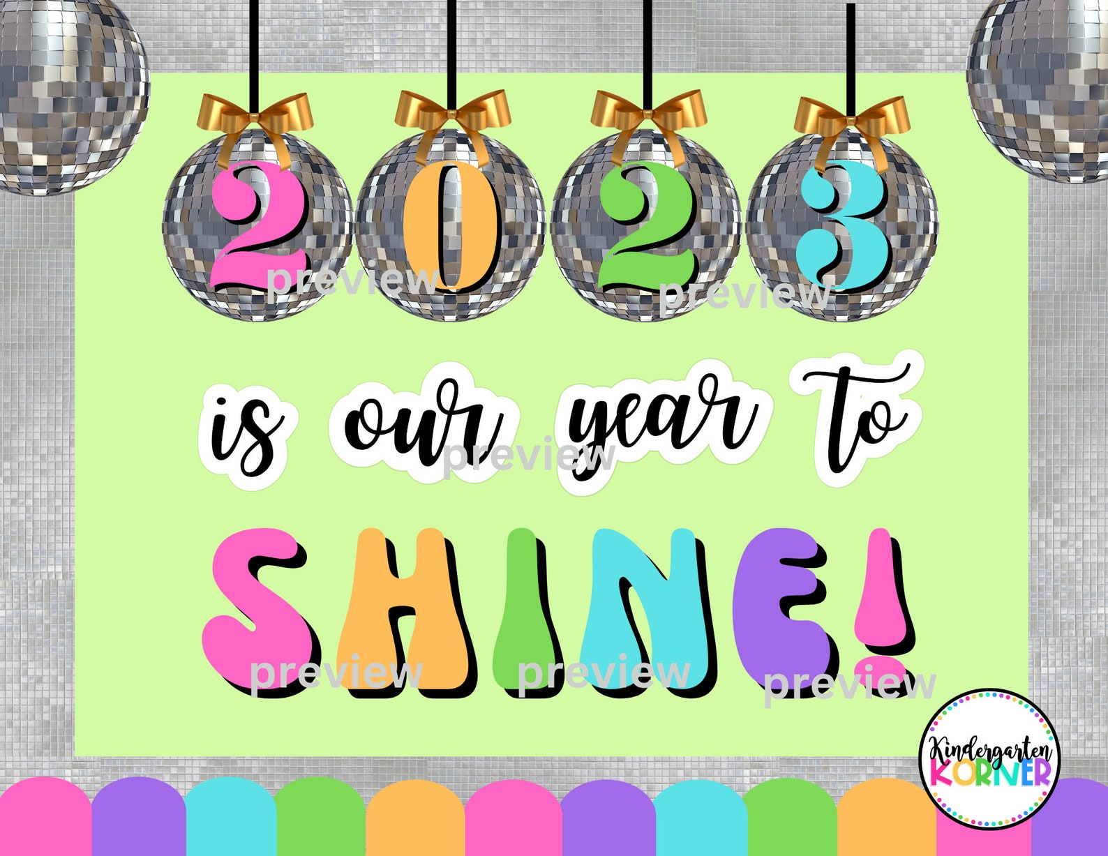 2024 New Year's Bulletin Board Kit New Year's Resolution Writing New ...