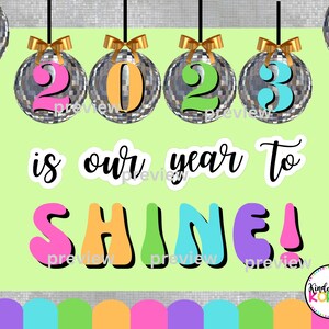 2024 New Year's Bulletin Board Kit | New Year's Resolution Writing ...