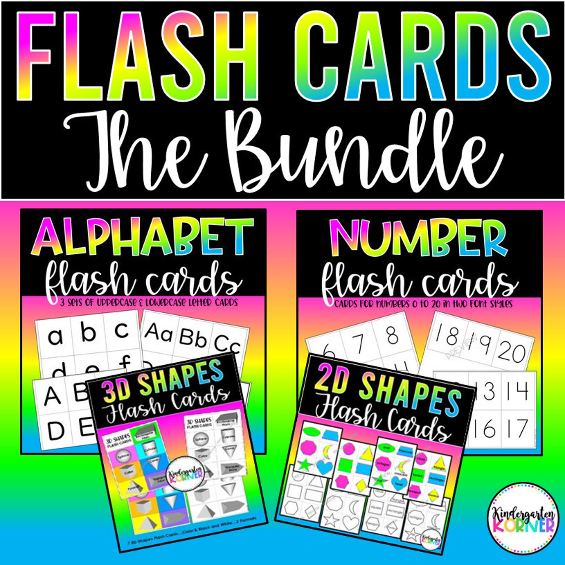Kindergarten Flash Cards Alphabet Uppercase Letters - Etsy