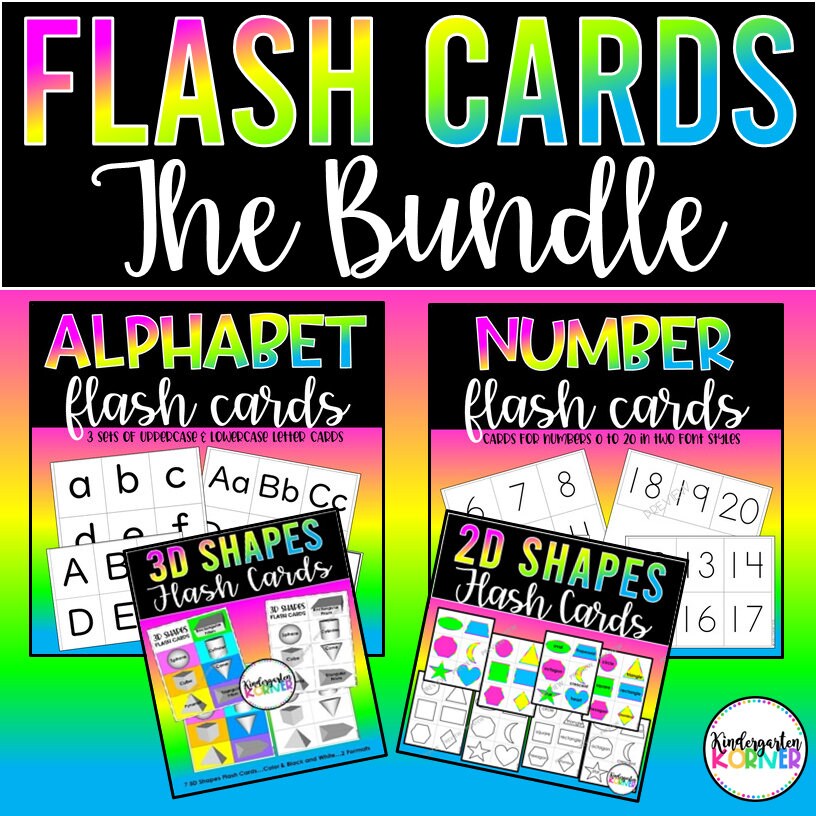 Kindergarten Flash Cards Alphabet Uppercase Letters - Etsy