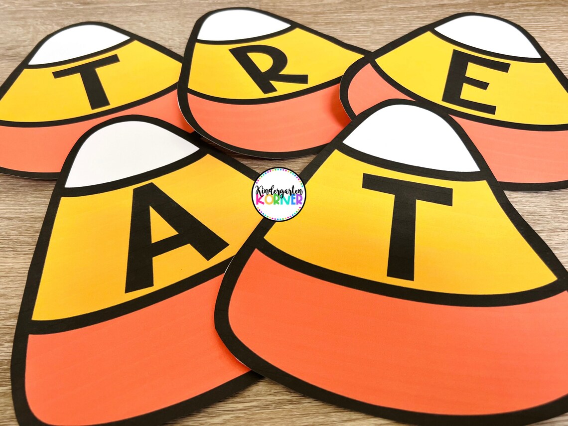 Candy Corn Bulletin Board Letters Halloween Accents - Etsy