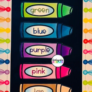 Crayon Color Word Wall Bulletin Board | Crayons Color Words Classroom ...