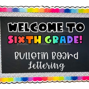 Welcome to Sixth Grade! Bulletin Board | Rainbow Classroom Décor ...