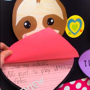 Valentine's Day Sloth Writing Craft February Bulletin Board | Valentine ...