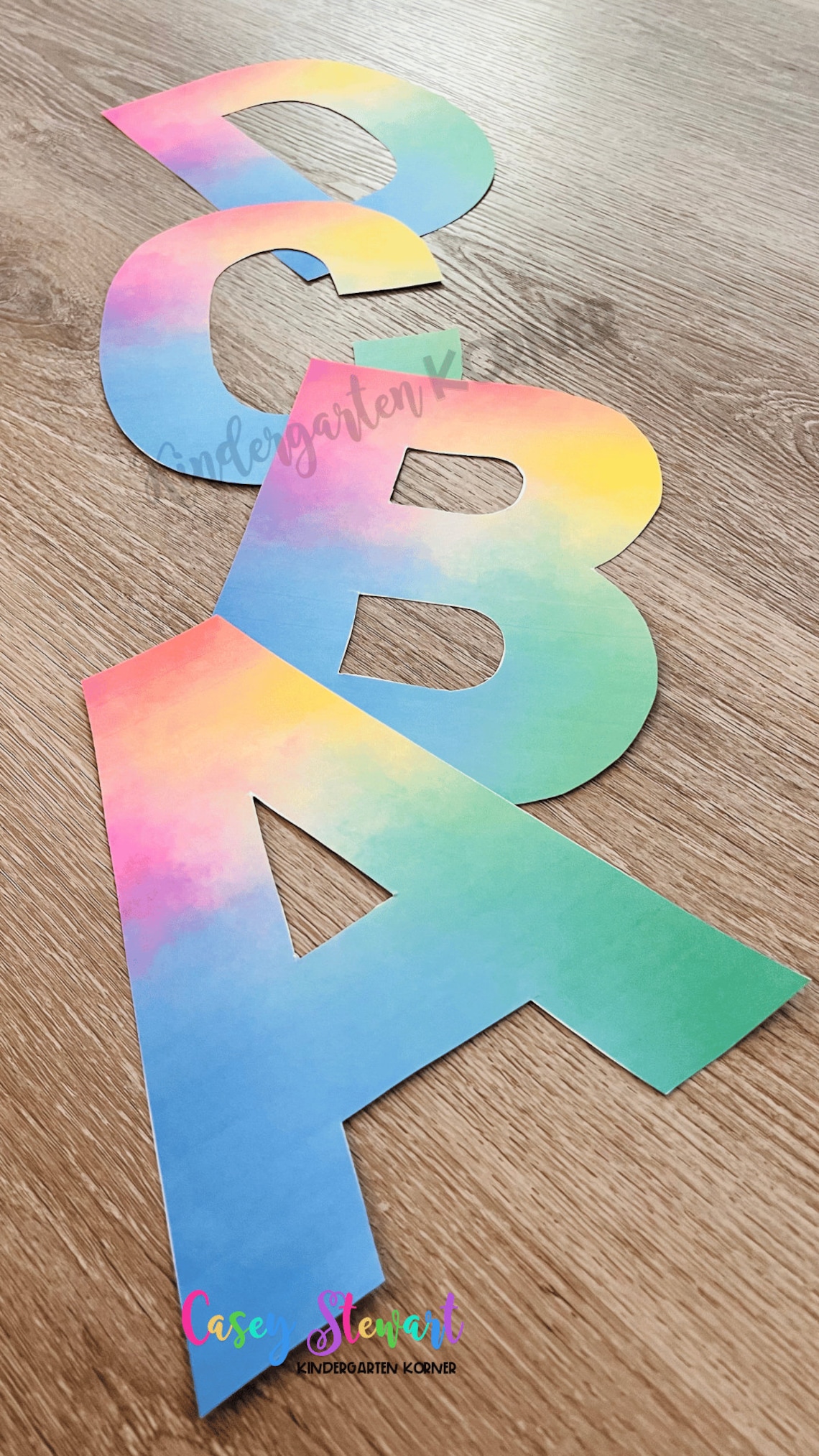 Watercolors Large Bulletin Board Letters Numbers Rainbow Neon Classroom ...