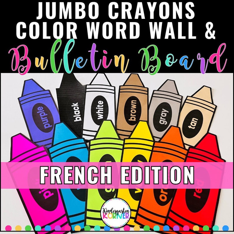 French Color Words Jumbo Crayons Color Word Wall Couleurs - Etsy