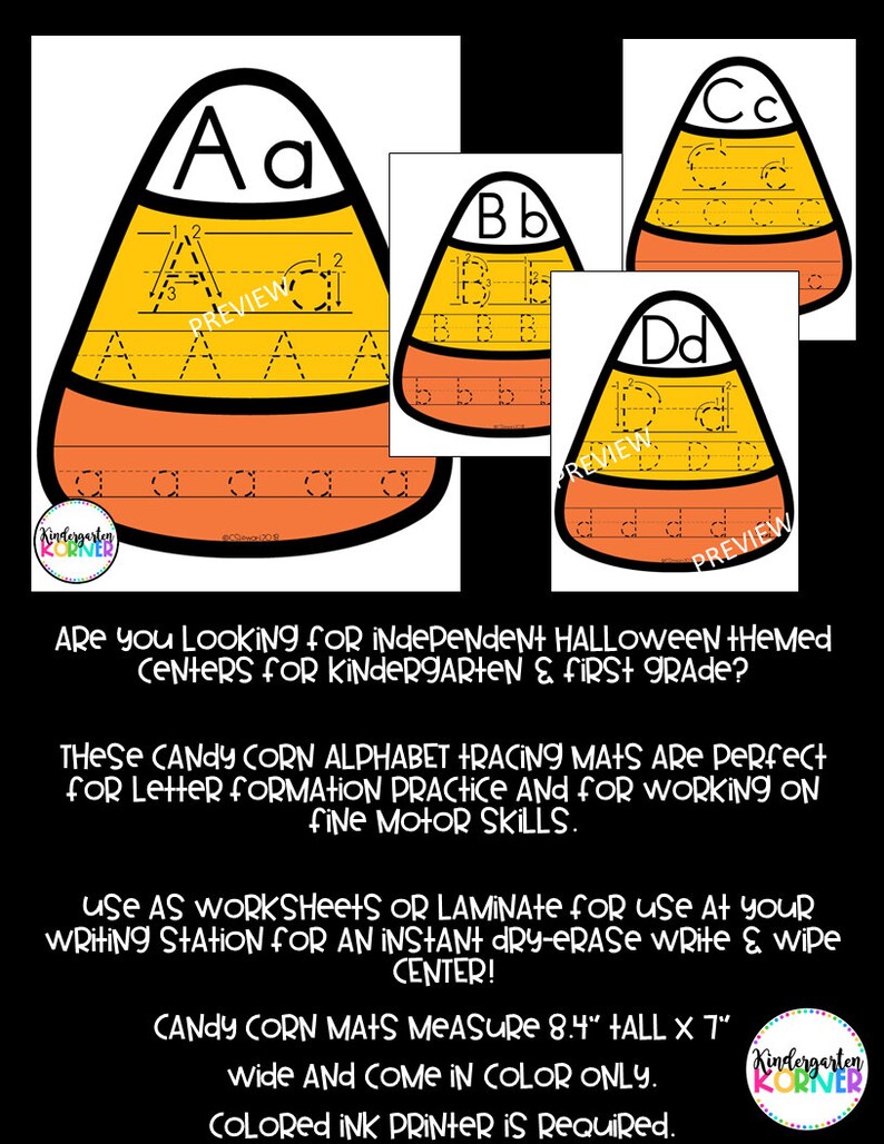 Halloween Handwriting Writing Center Write & Wipe Alphabet Letter ...