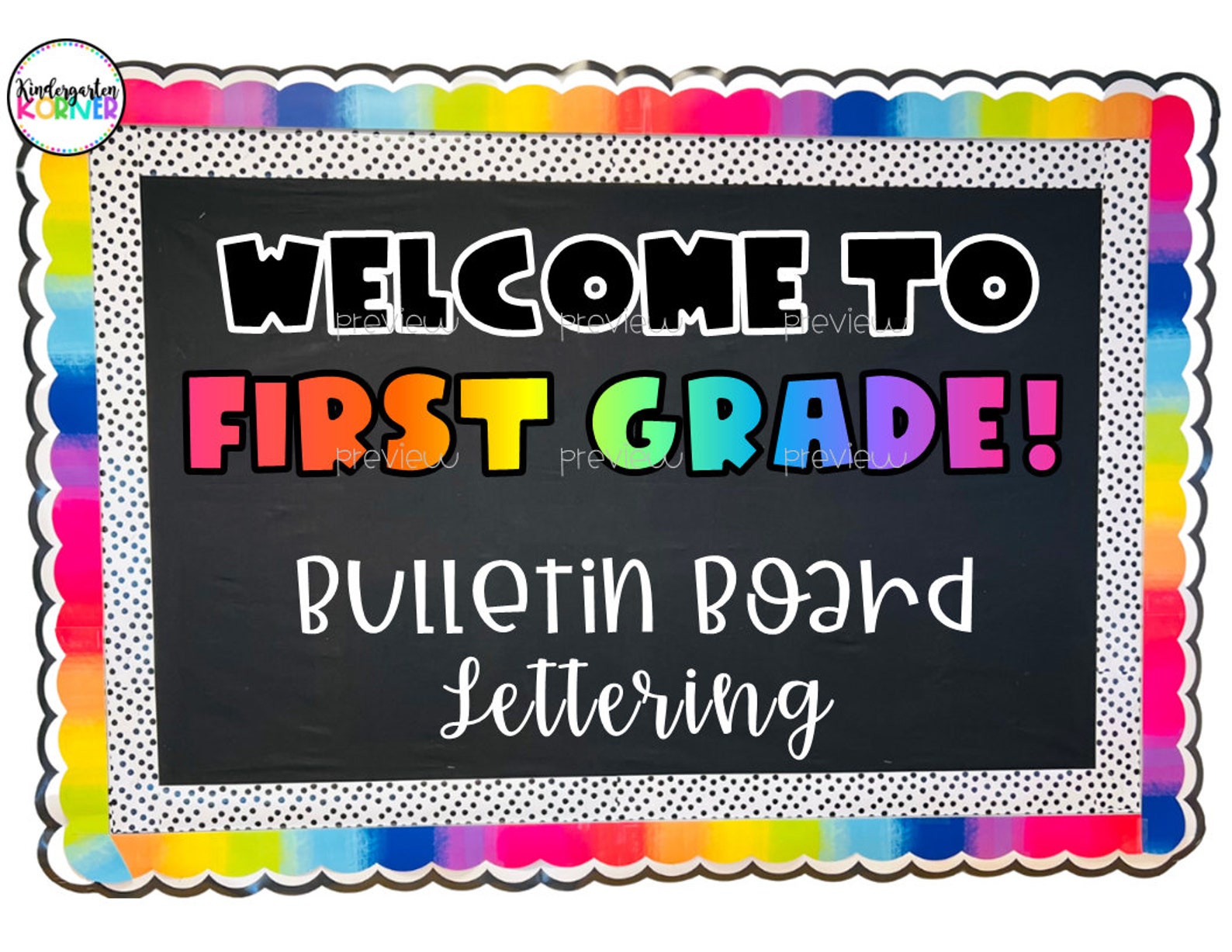 Welcome to First Grade! Bulletin Board | Rainbow Classroom Décor ...