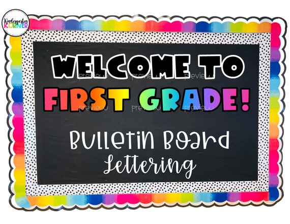 Welcome to First Grade Bulletin Board Rainbow Classroom - Etsy