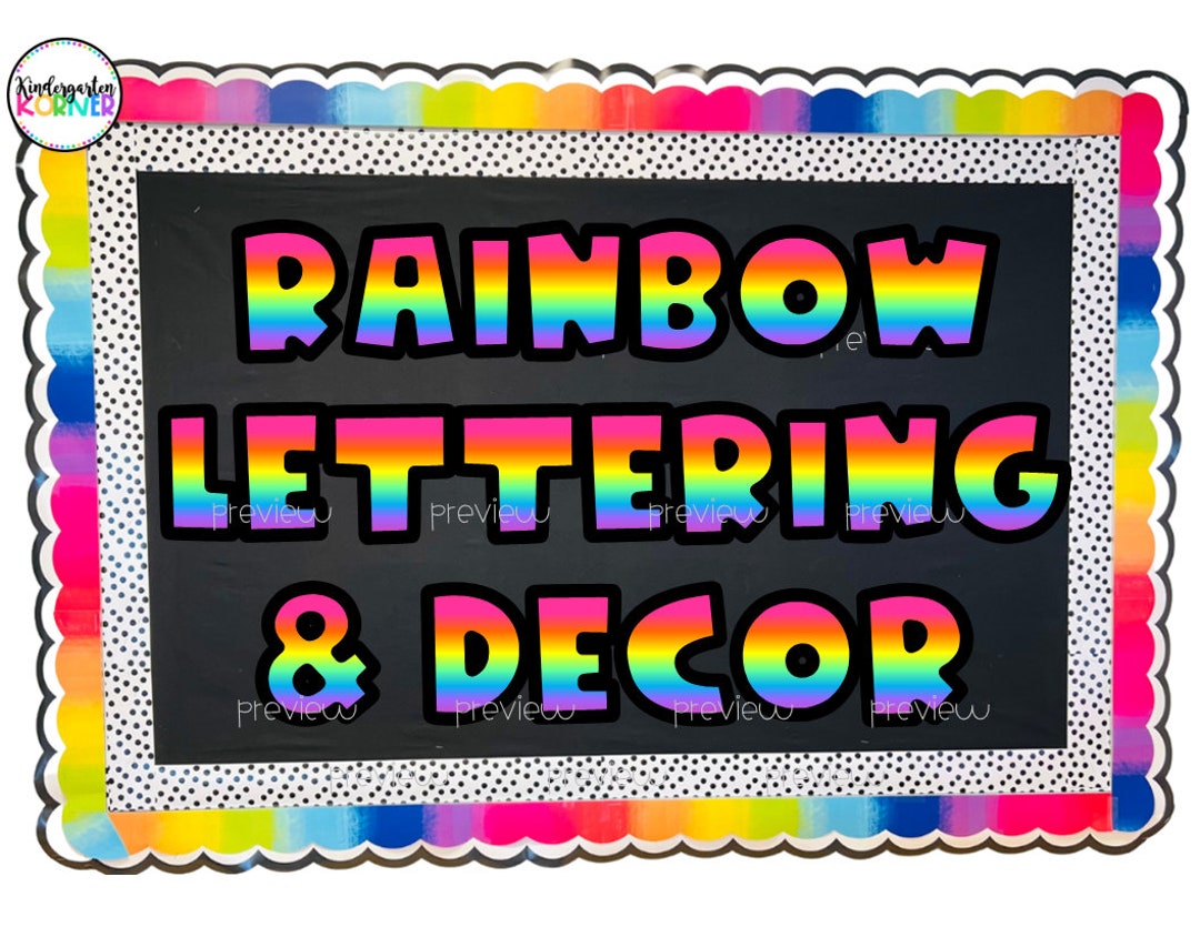 Rainbow Letters and Décor Set | Digital | Create Your Own Custom ...