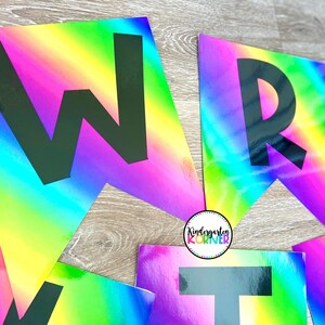 Rainbow / Neon Bulletin Board Banner Letters | Create a Custom Sign ...
